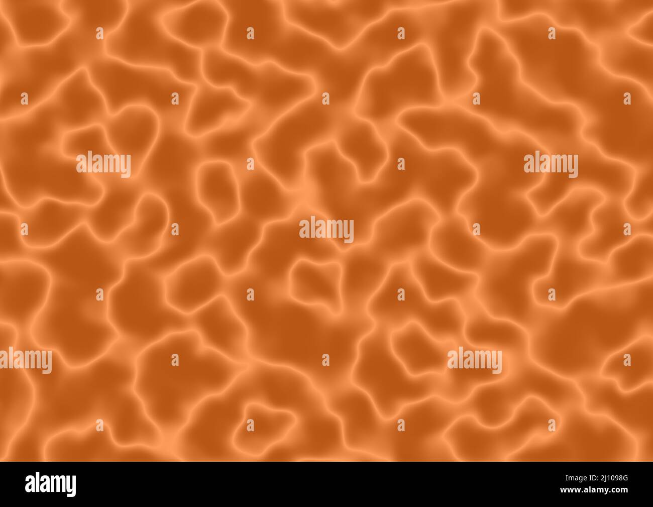 Abstract art orange color background with wavy neon copper lines ...