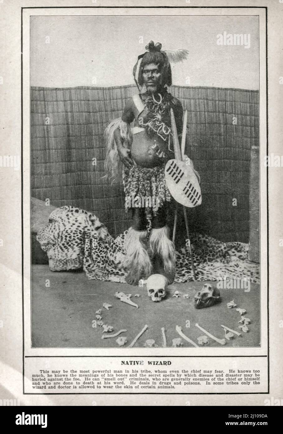 A Native Wizard Black and white photograph from the book ' South Africa ...