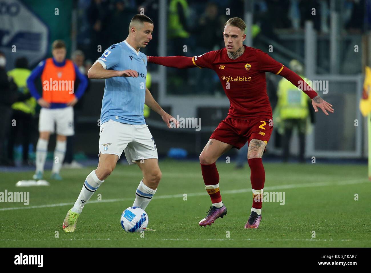 March 20, 2022, Rome, Italy, Italy: Adam Marusic (Lazio) and Rick ...