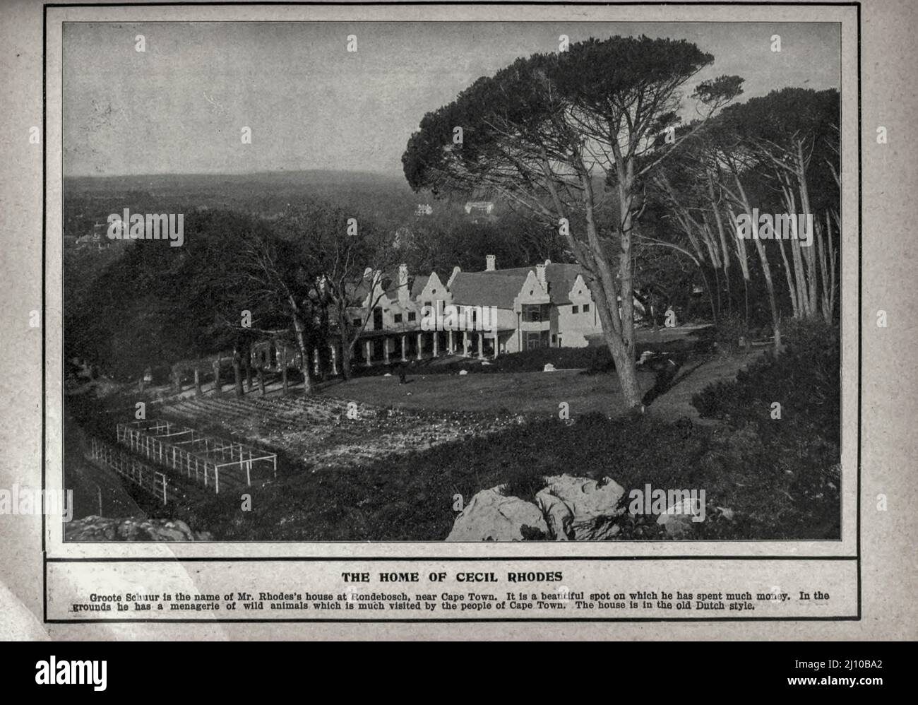 The Home of Cecil Rhodes Black and white photograph from the book ...