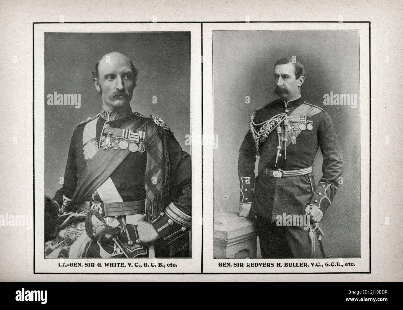 General White and General Buller Black and white photograph from the ...