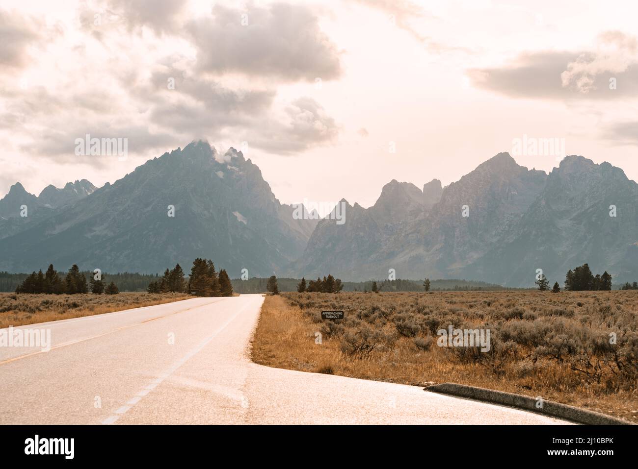 Side of the Road at Teton National Park Stock Photo - Alamy