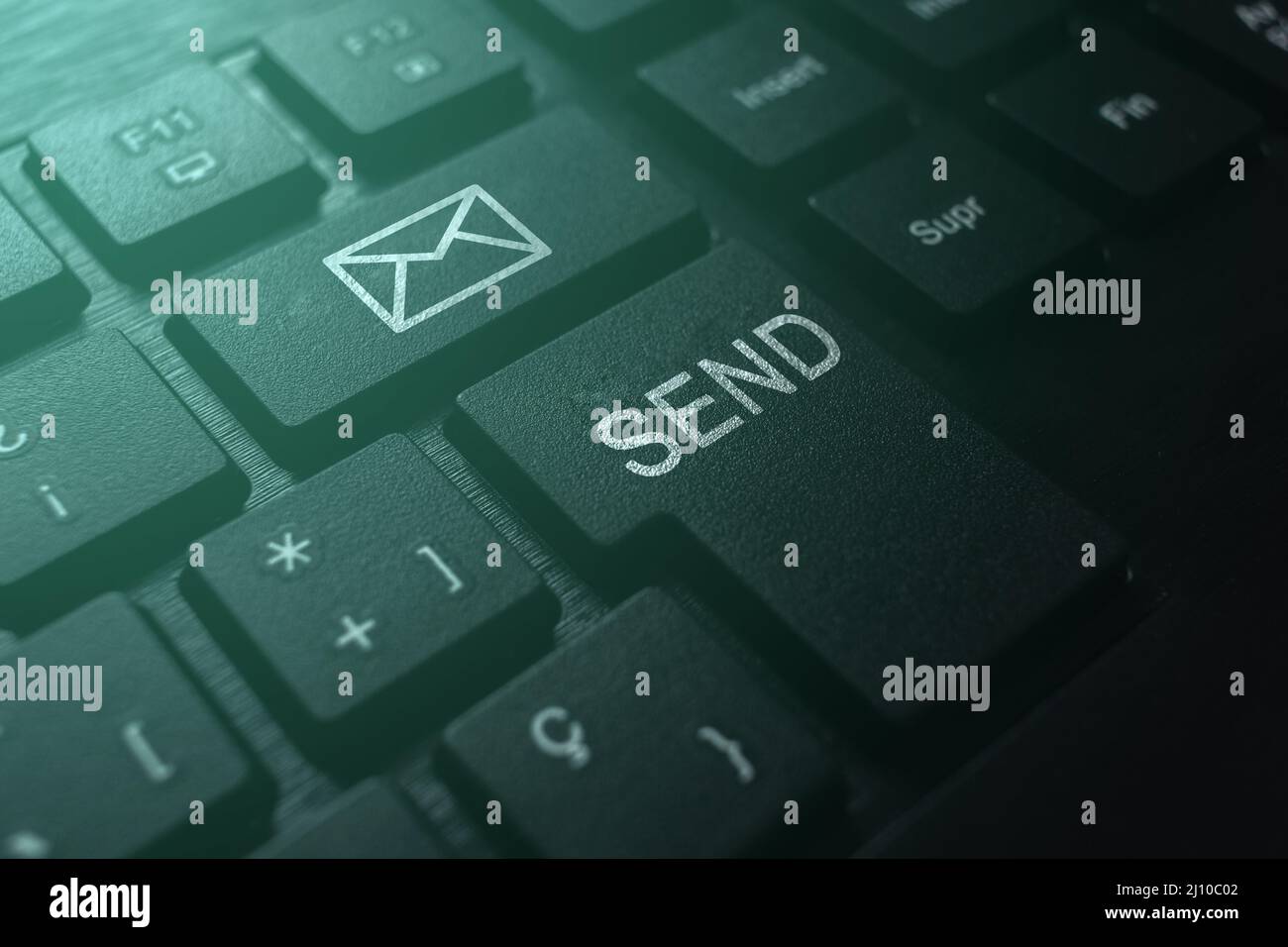 Keyboard with send button. Email marketing concept. Internet of things ...