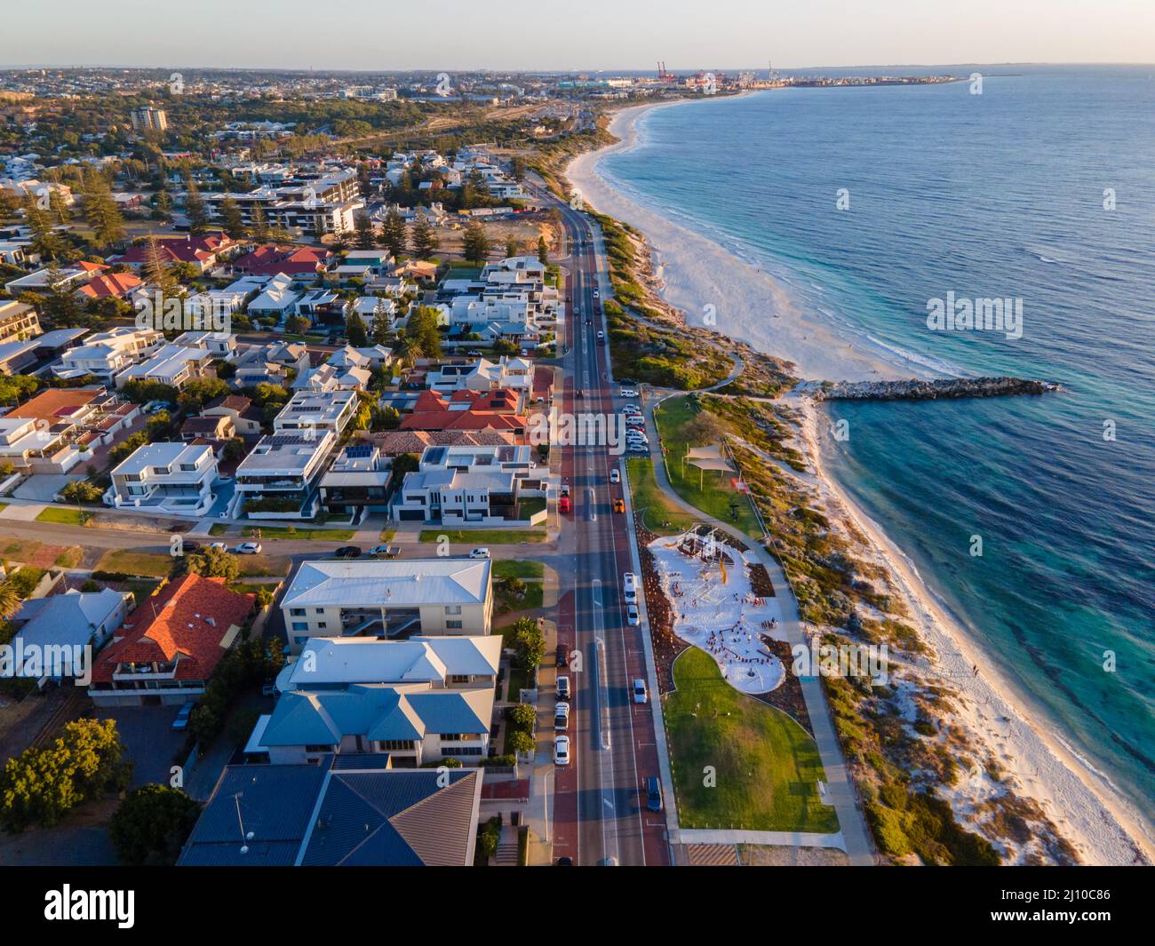 Aerial view of a scenic cityscape of Cottesloe, Australia Stock Photo ...