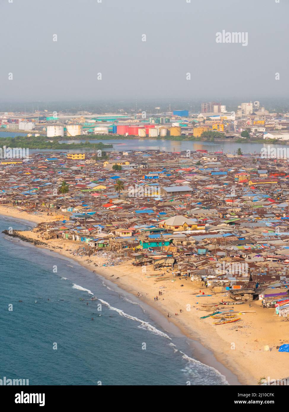 Cityscape of Westpoint township in Monrovia, Liberia Stock Photo - Alamy