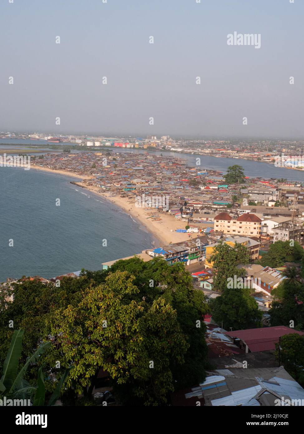 Cityscape of Westpoint township in Monrovia, Liberia Stock Photo - Alamy