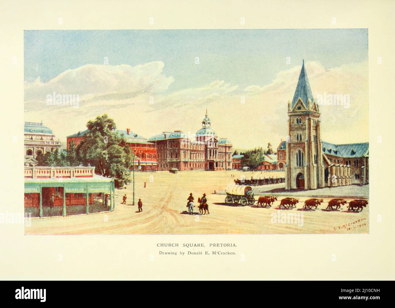 Church Square, Pretoria by Donald E. M'Cracken from the book ' South ...