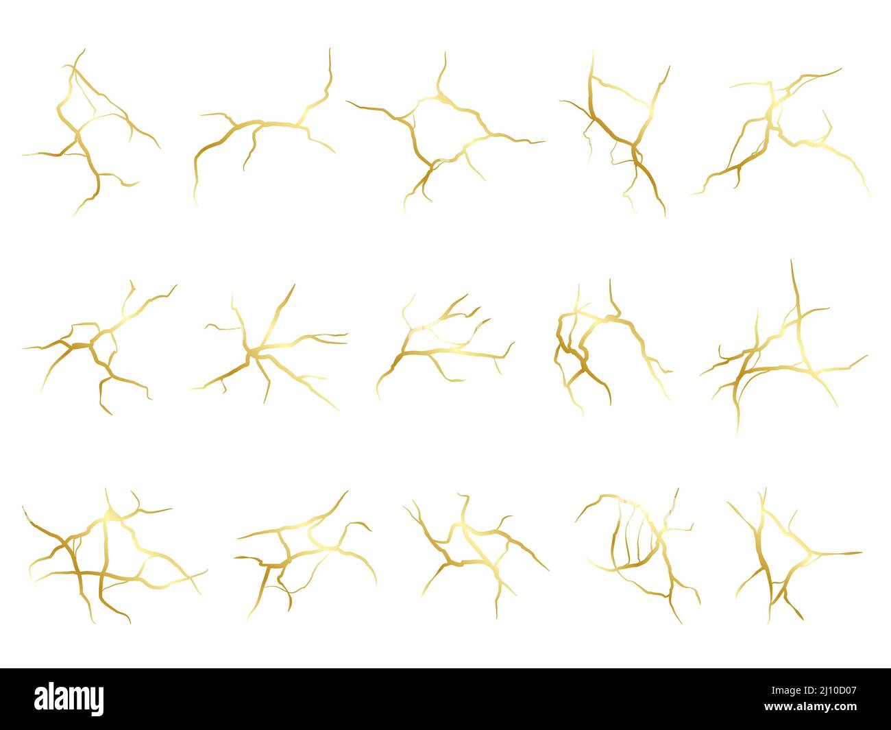 Golden cracks effect. Japanese kintsugi mosaic technique. Porcelain ...