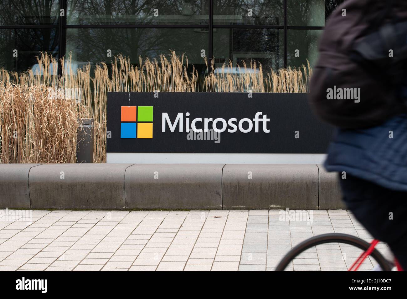 The German HQ of Microsoft seen in the Parstadt Schwabing in Munich ...