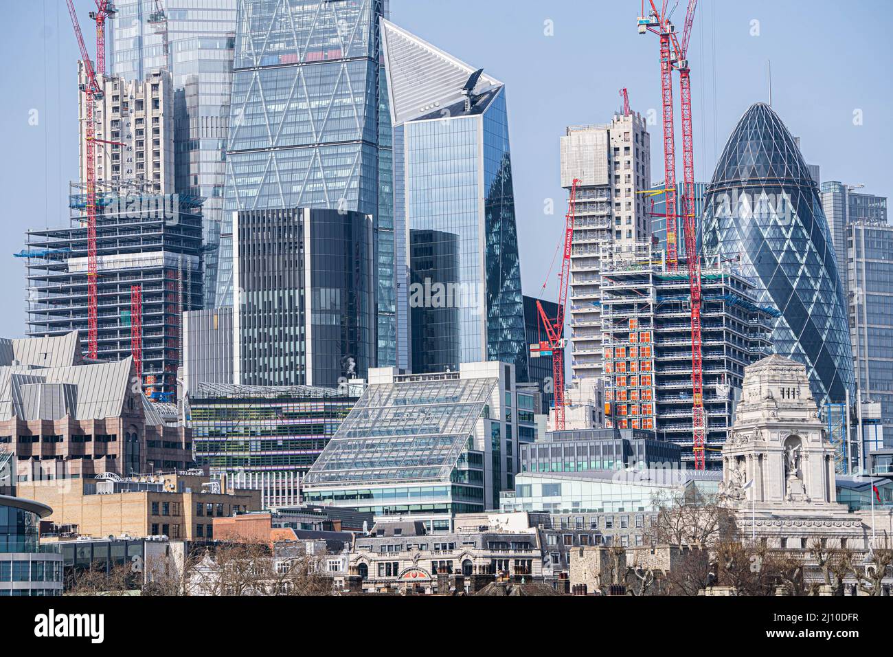 21 March 2022 City of London modern architecture and skyline Stock ...