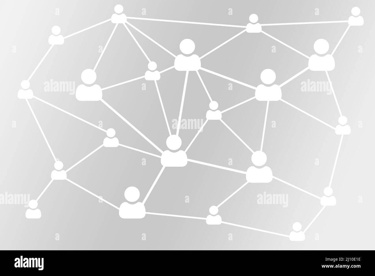Illustration of human figure icons connected with communication lines ...