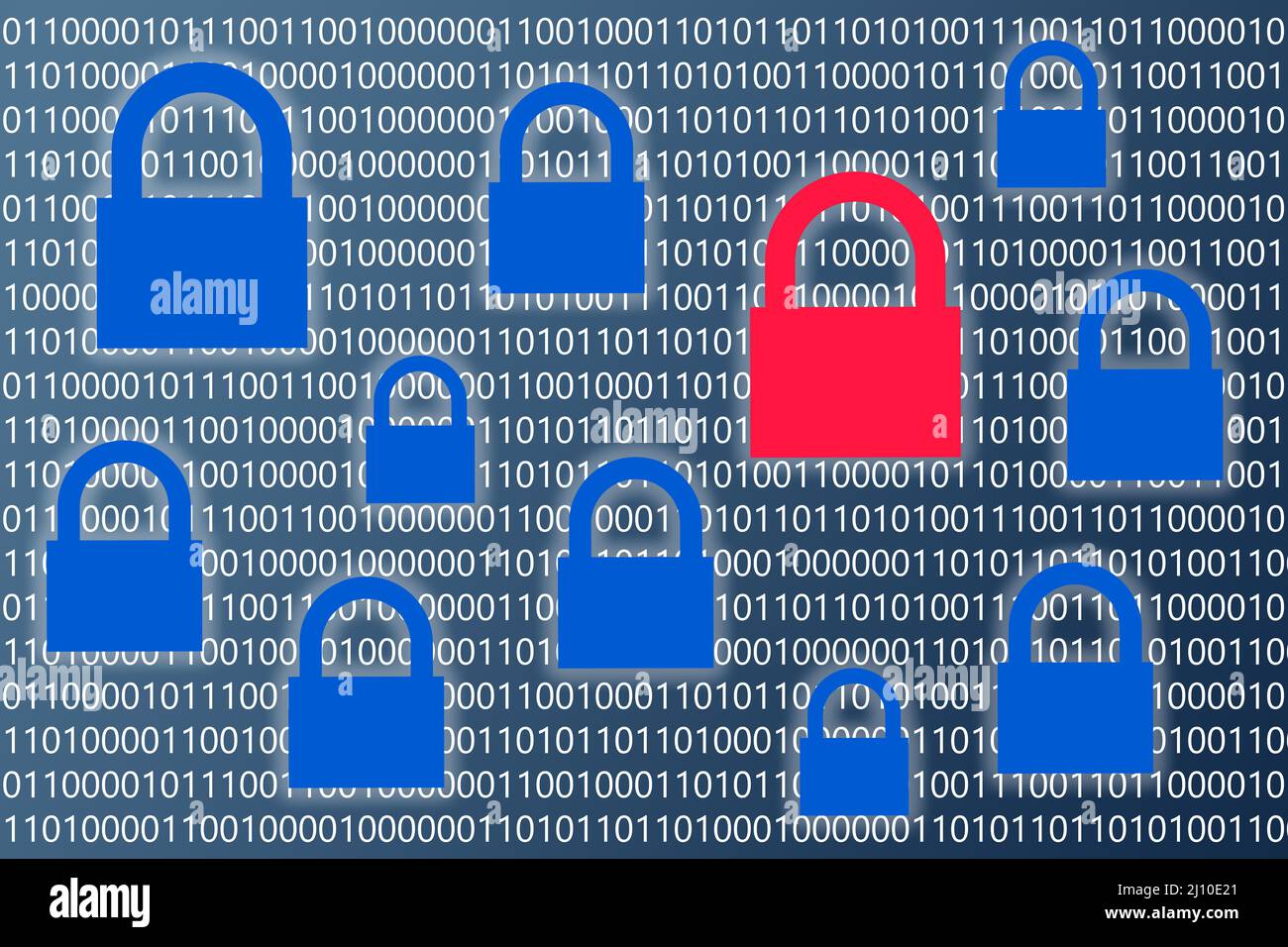 Illustration of padlocks against the binary number background Stock ...