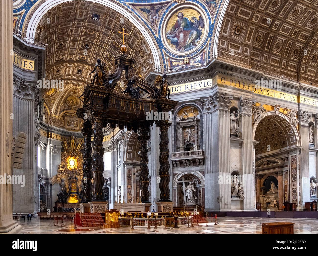 Rome, Italy - May 27, 2018: Presbytery and apse with St. Peter's ...