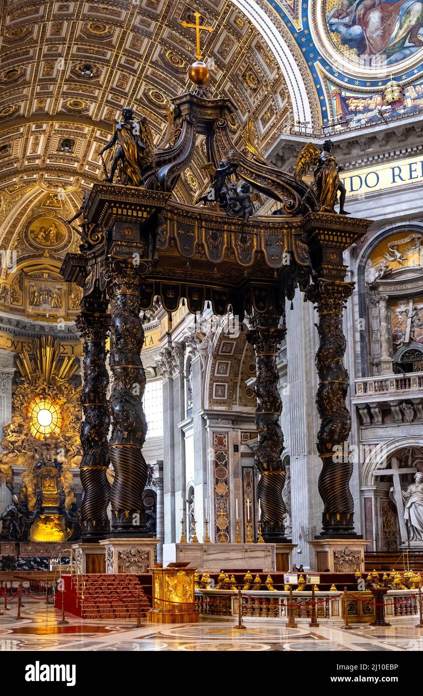 Rome, Italy - May 27, 2018: Presbytery and apse with St. Peter's ...