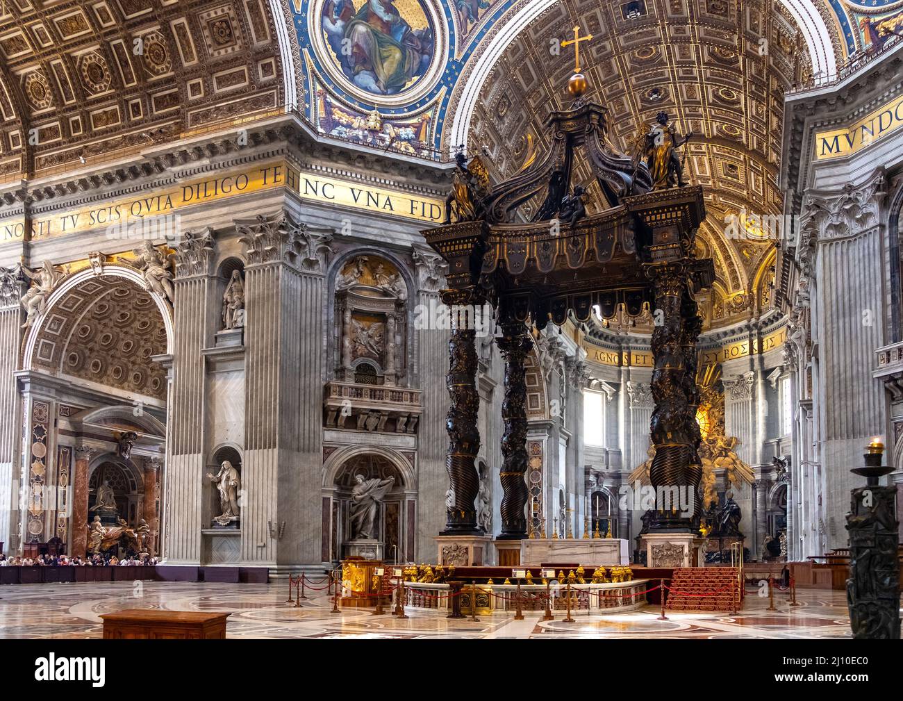 Rome, Italy - May 27, 2018: Presbytery and apse with St. Peter's ...