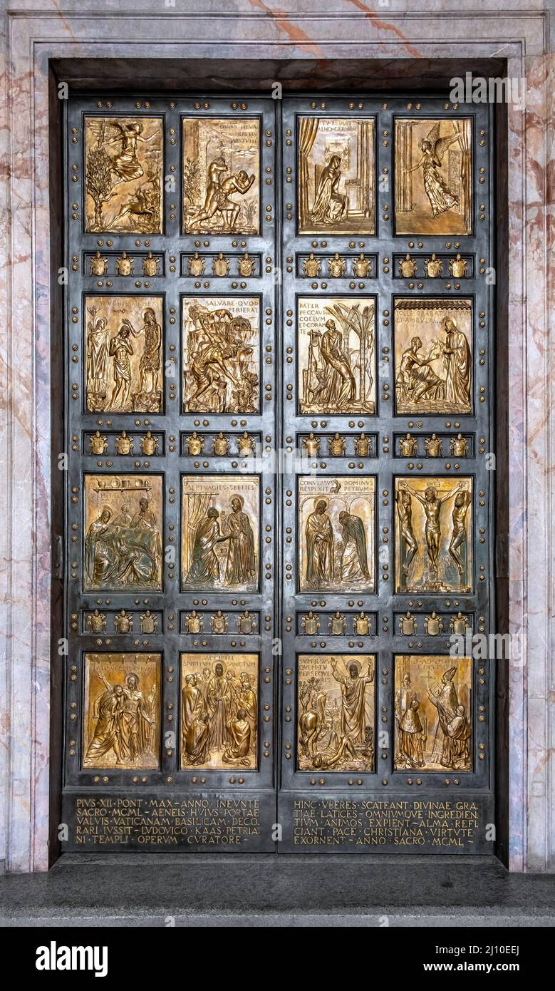 Rome, Italy - May 27, 2018: Holy Door - Porta Sancta - by Vico Consorti ...