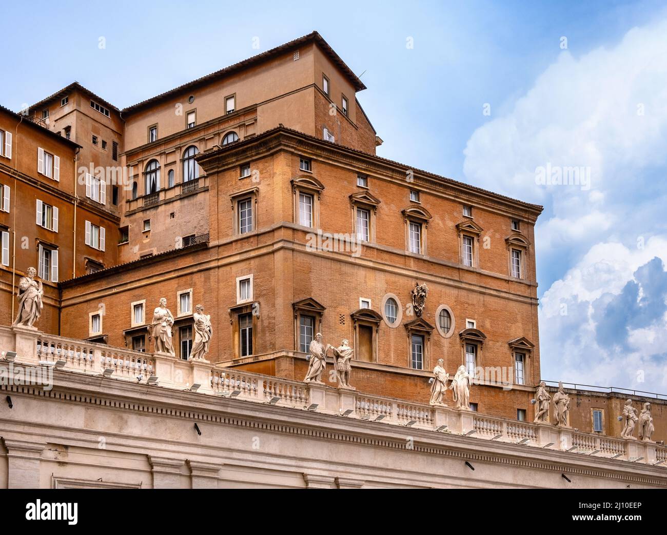 Rome, Italy - May 27, 2018: Papal Apostolic Palace above St. Peter’s ...