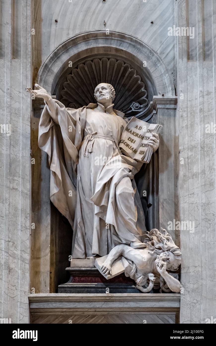 Rome, Italy - May 27, 2018: Founder statue of St. Ignatius of Loyola by ...