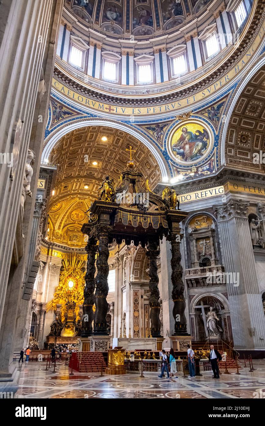 Rome, Italy - May 27, 2018: Presbytery and apse with St. Peter's ...