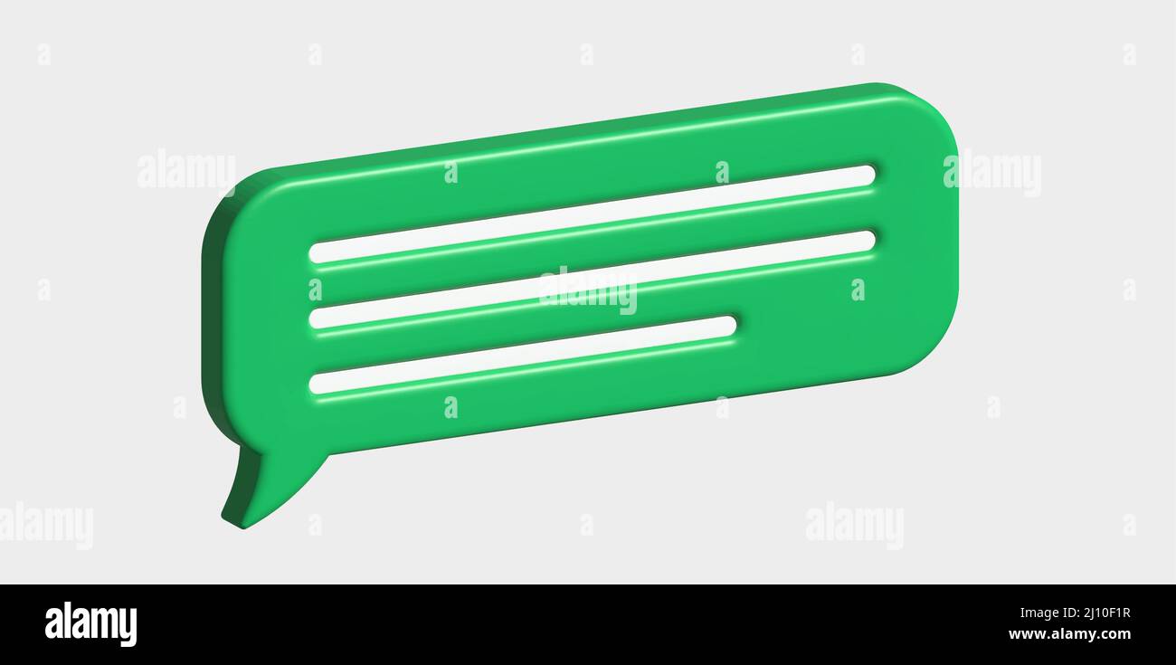 Isometric green speech bubble, dialogue, messenger shape Stock Vector ...