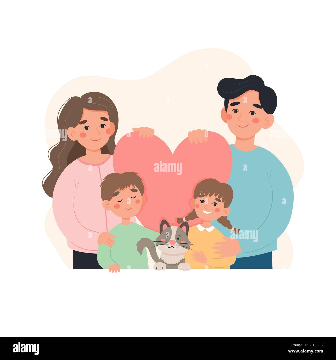Loving Family Cartoon