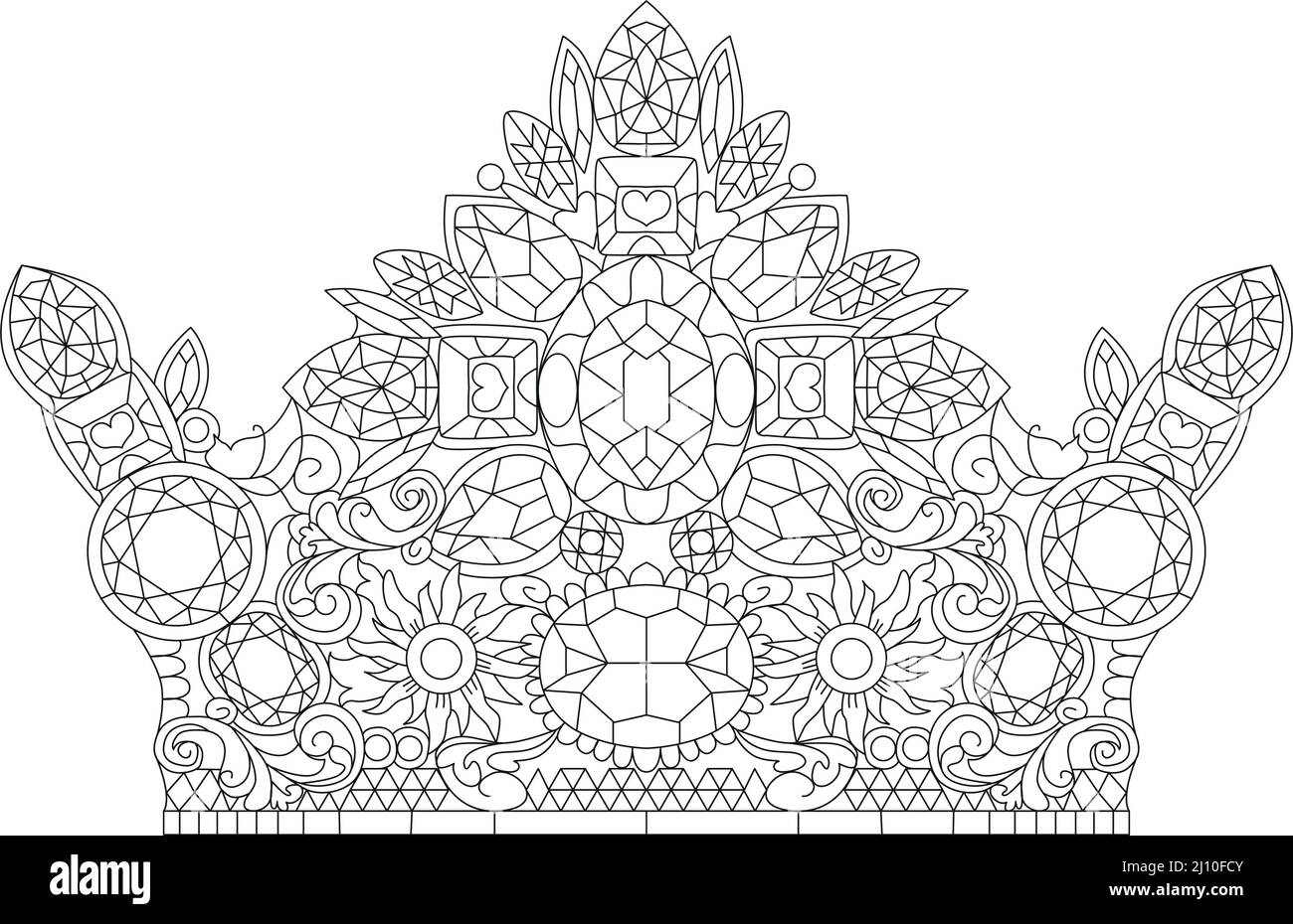 Crown zentangle styled for t-shirt design, for coloring, tattoo and ...