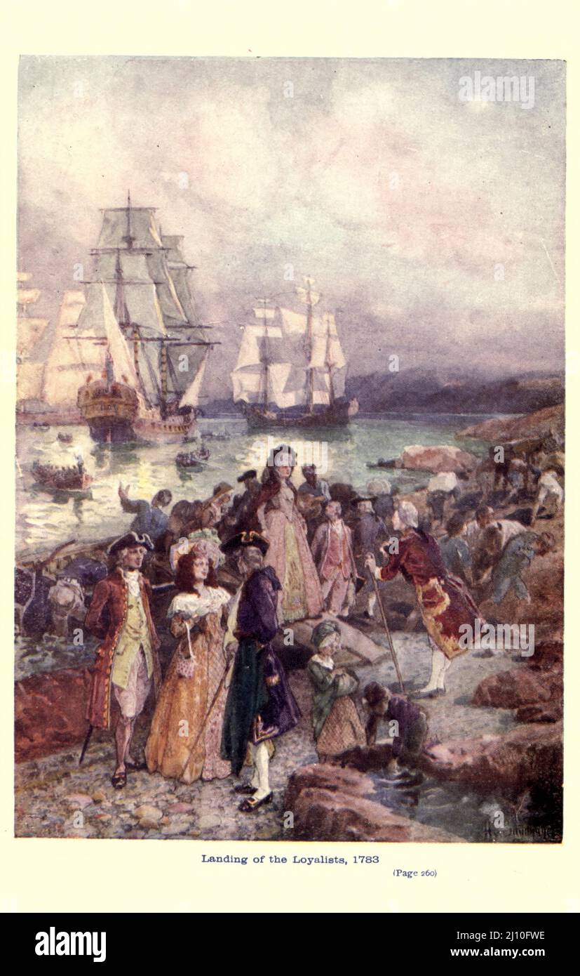 Landing of the Loyalists, 1783 from the ROMANCE OF EMPIRE : CANADA BY ...