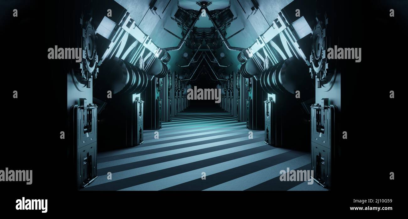 SciFi Fantasy Laboratory Or Industrial Warehouse Solid Metallic Dark ...