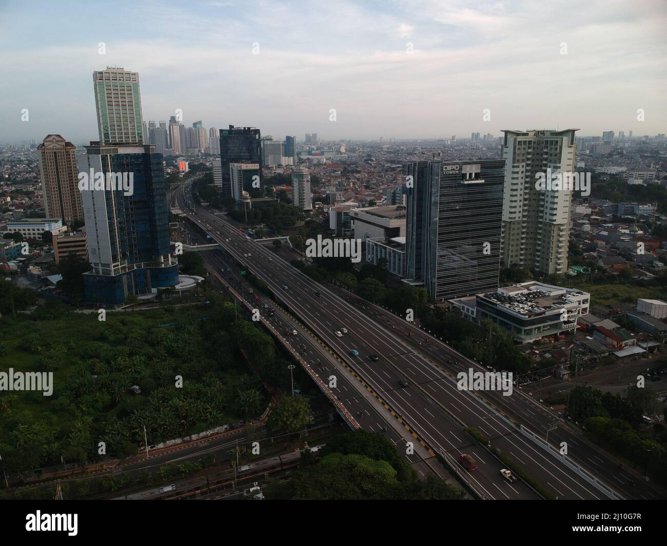 Aerial view of Jakarta Indonesia city building in the morning Stock ...