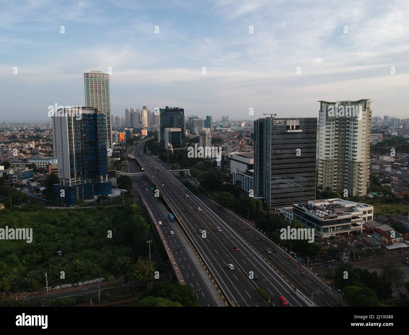 Aerial view of Jakarta Indonesia city building in the morning Stock ...