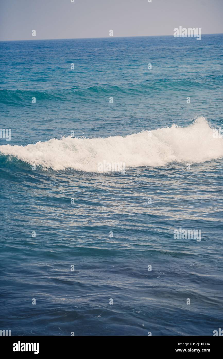 Beautiful views of the sea waves on a sunny summer day. Troubled Sea ...