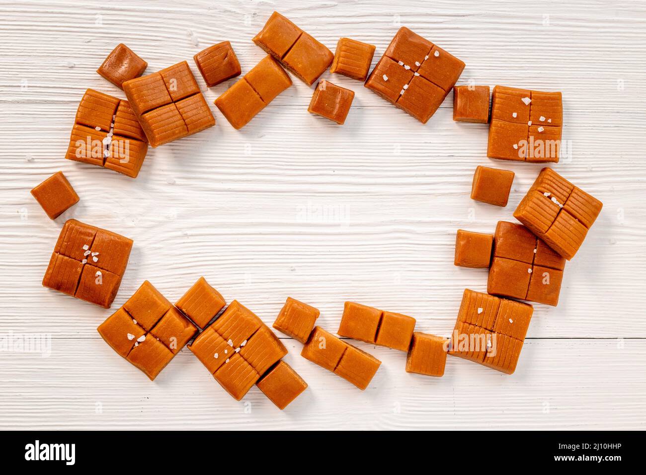 Homemade caramel candies pattern top view. Sweets background Stock ...