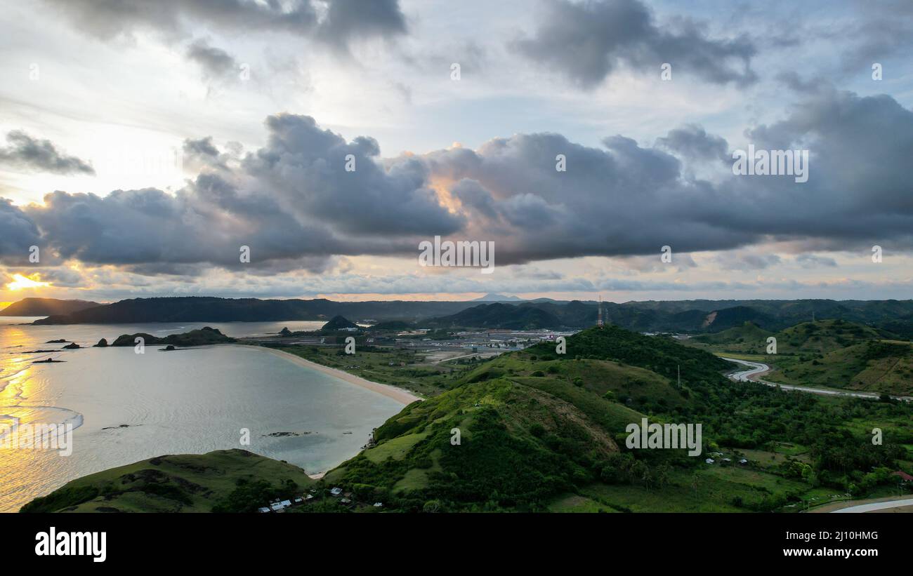Aerial view of full track view of the mandalika circuit. The ...