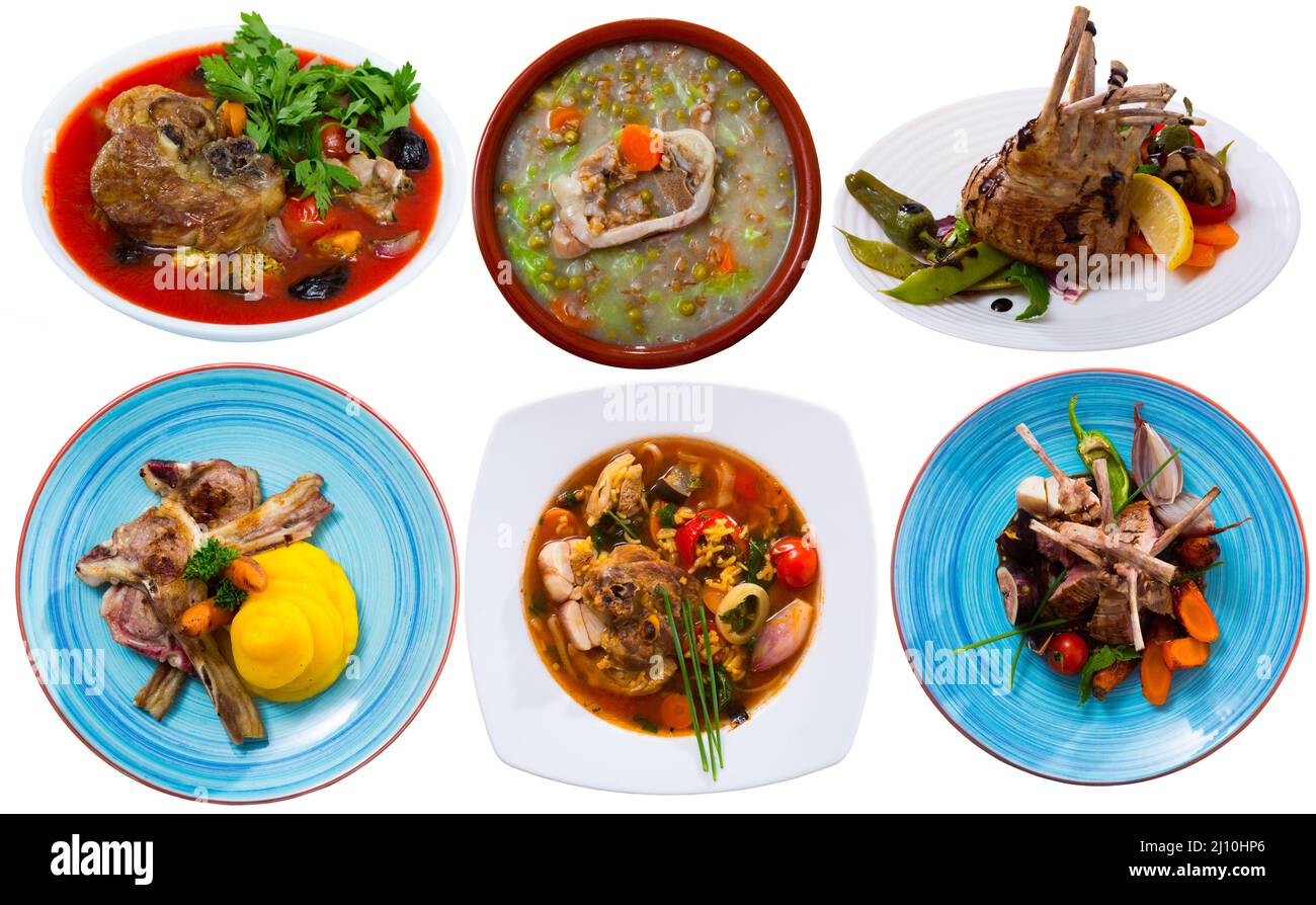 Collection of mutton meals Stock Photo - Alamy