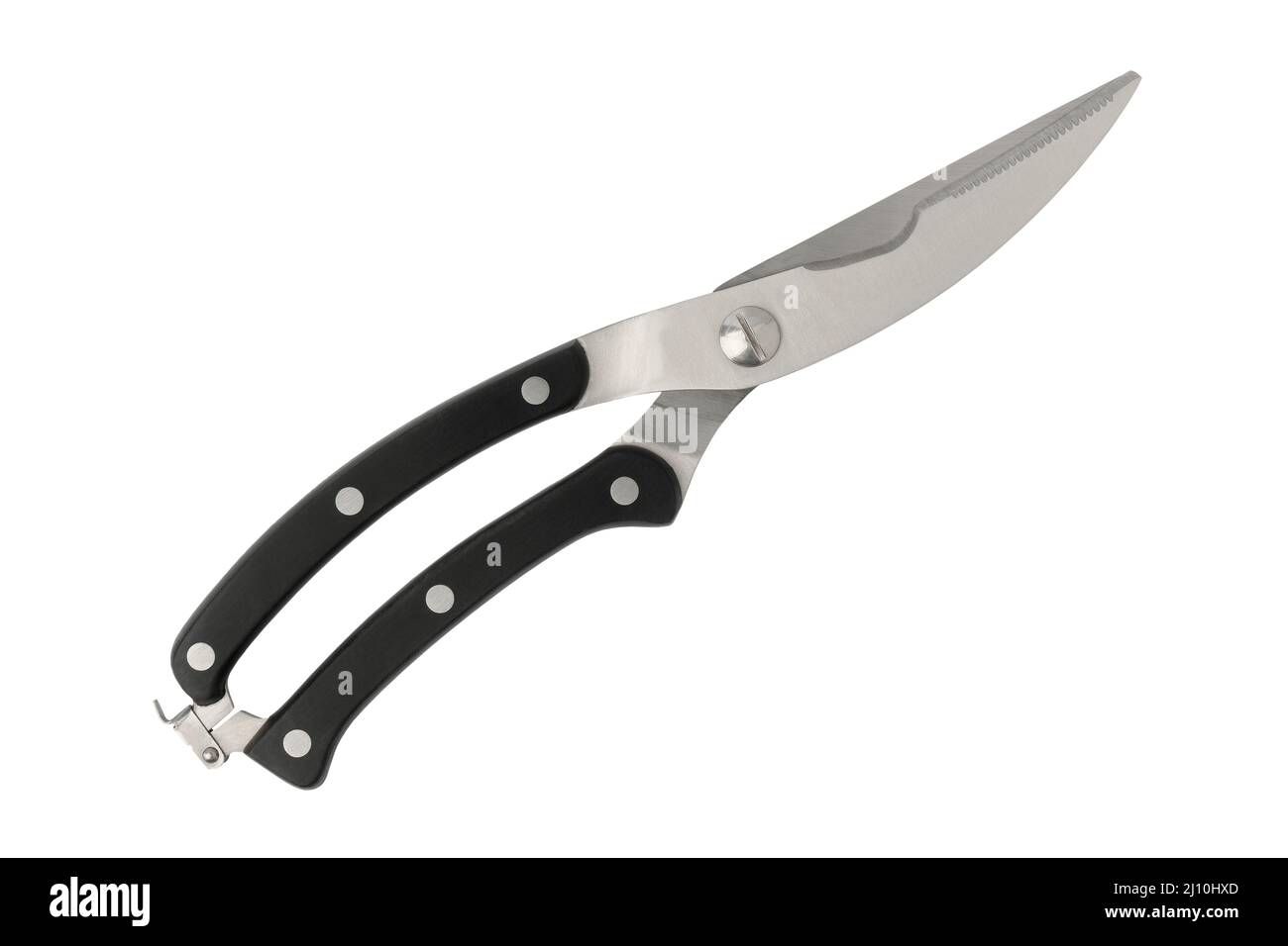 Kitchen scissors for professional use in cooking isolated on white ...