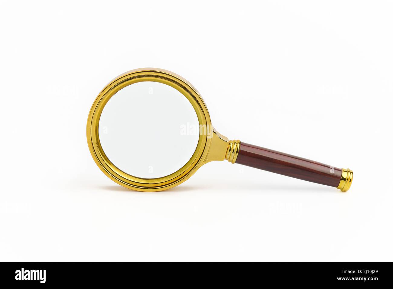 Magnifying glass or loupe close-up on white background Stock Photo - Alamy
