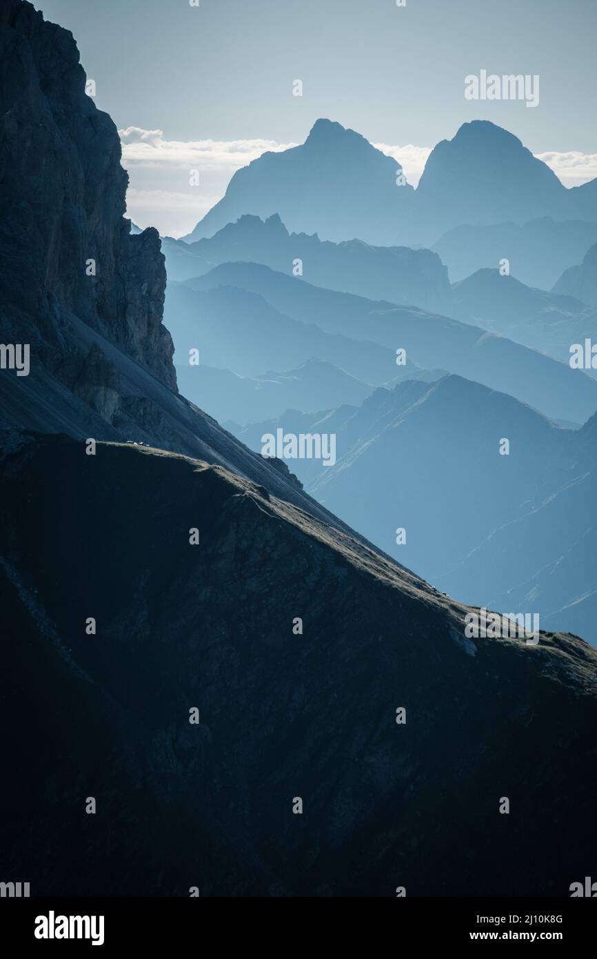 Photo of mountains in mist Stock Photo - Alamy