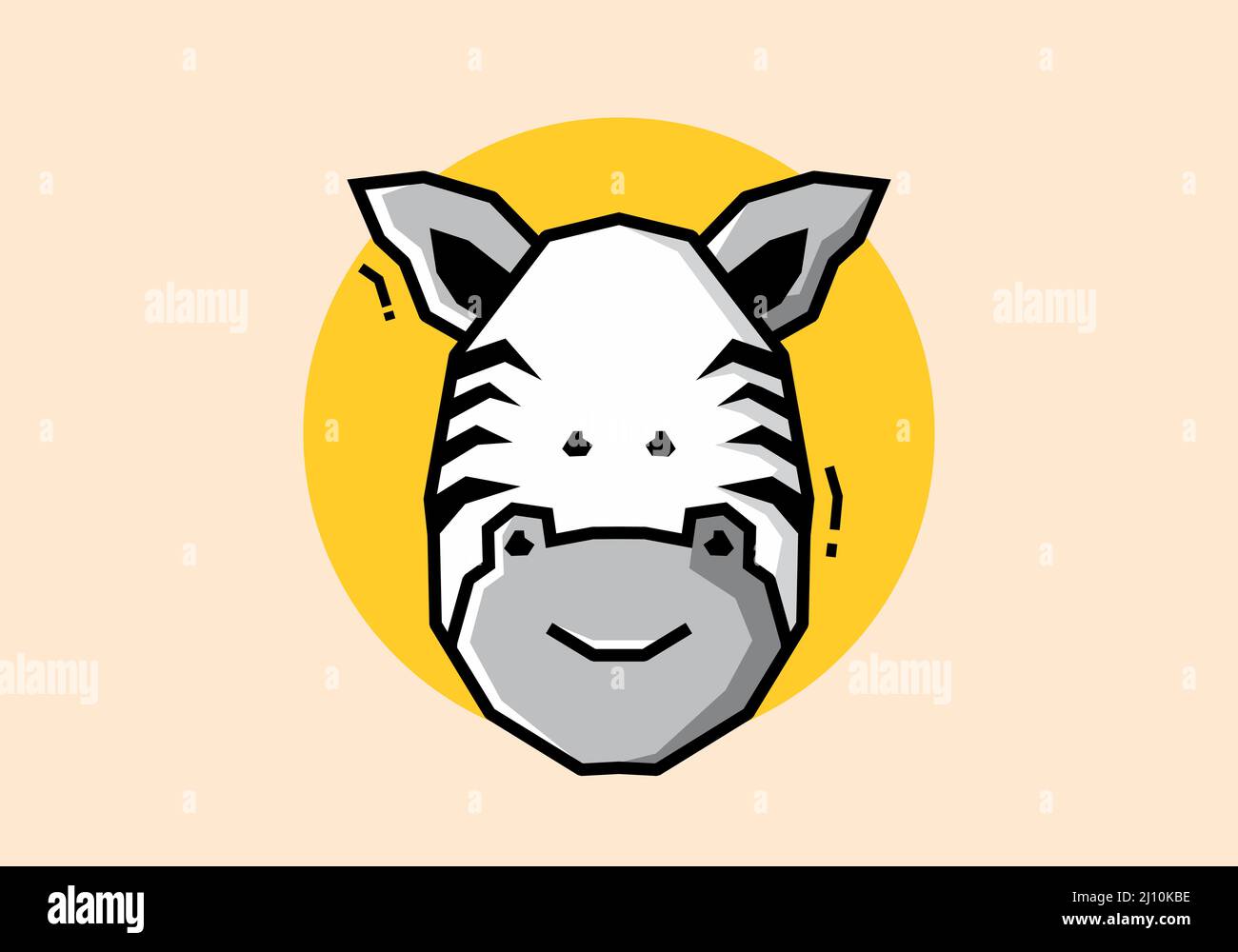 Logo head zebra silhouette Stock Vector Images - Alamy