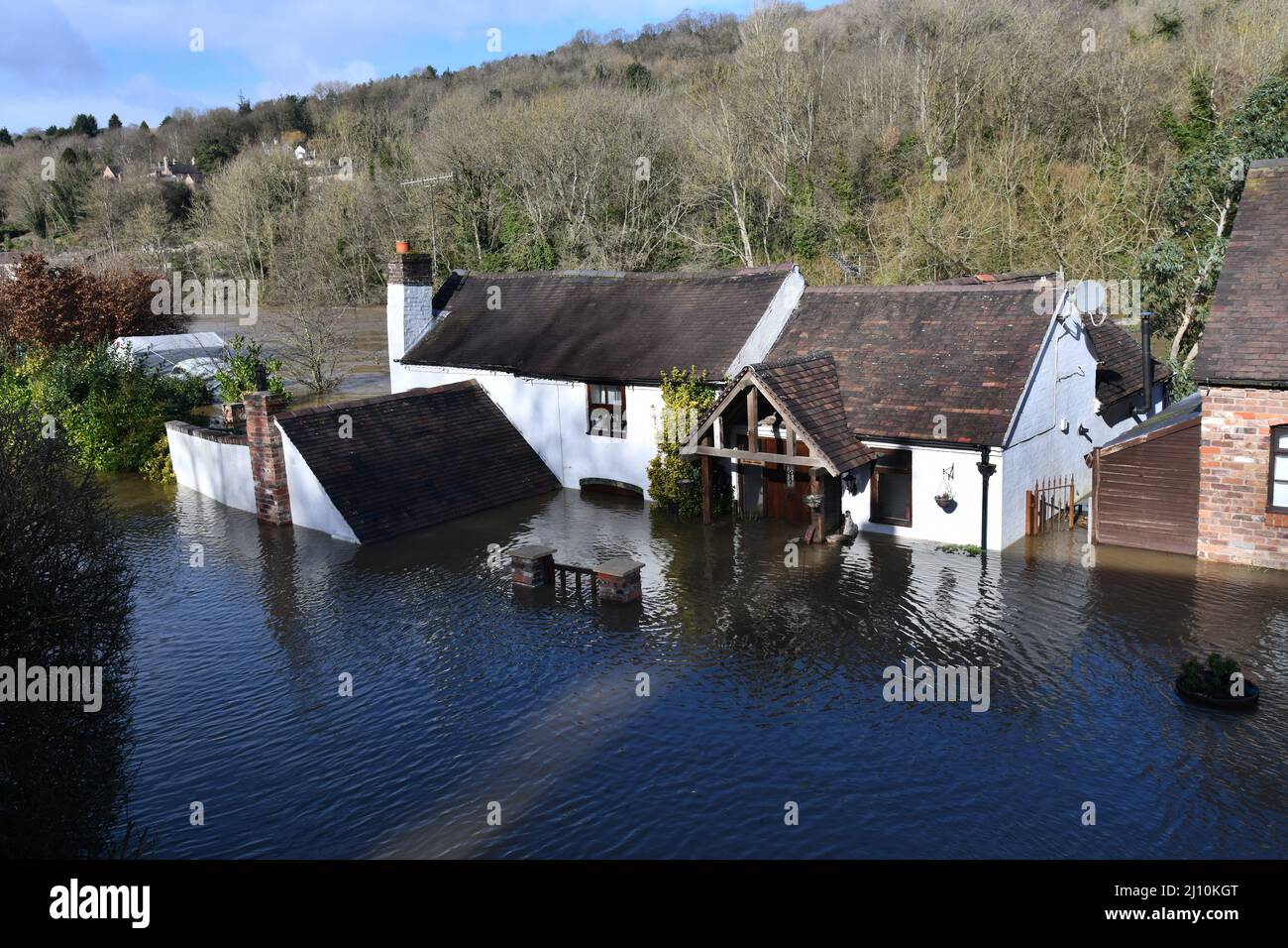 Coalford, Ironbridge, Shropshire, Uk February 22nd 2022. River Severn ...