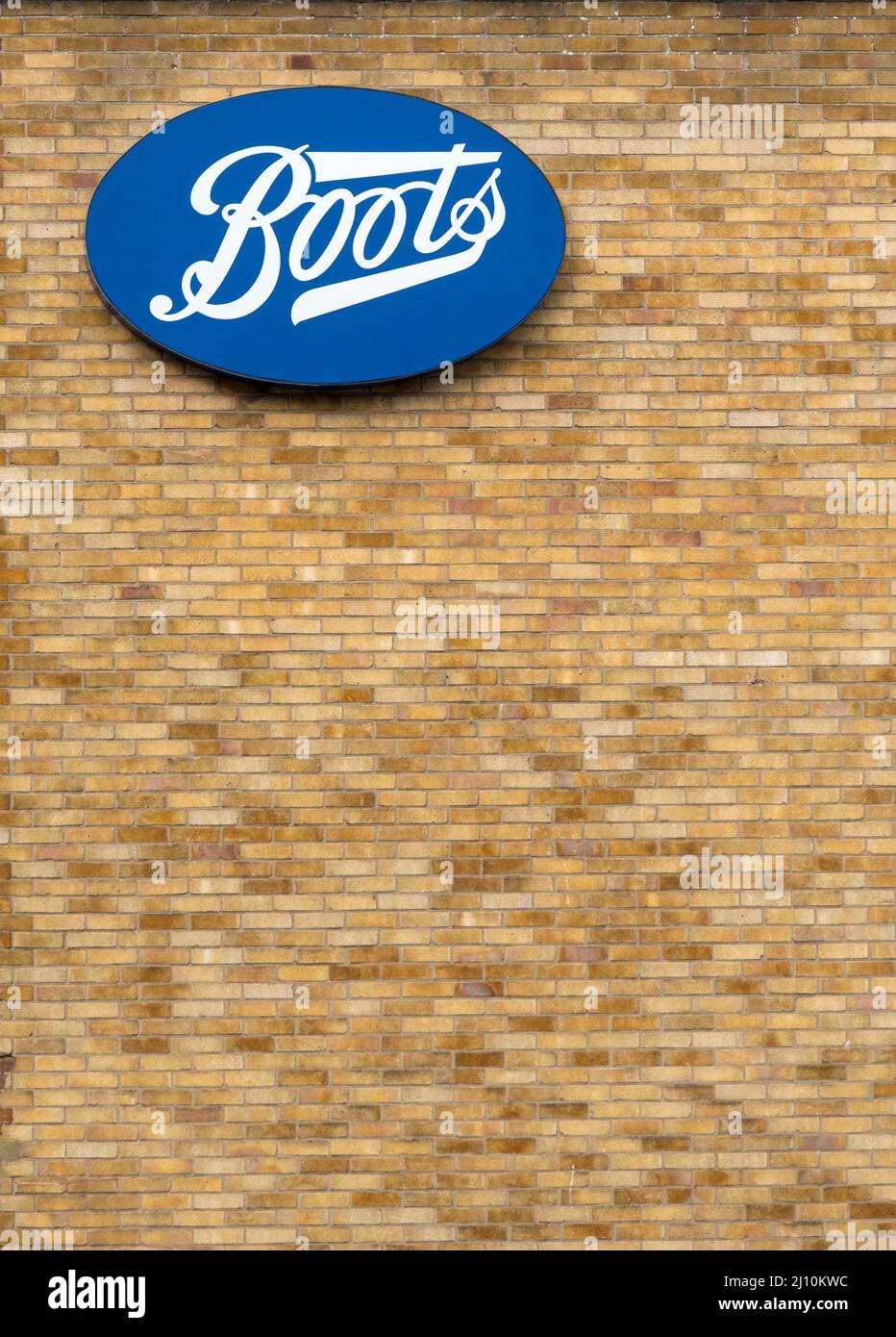 Boots the chemist sign on brick wall hi-res stock photography and ...