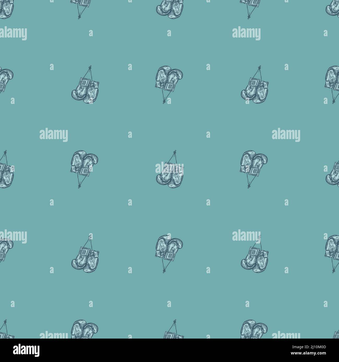 Boxing gloves hanging seamless pattern. Vintage sport inventory ...