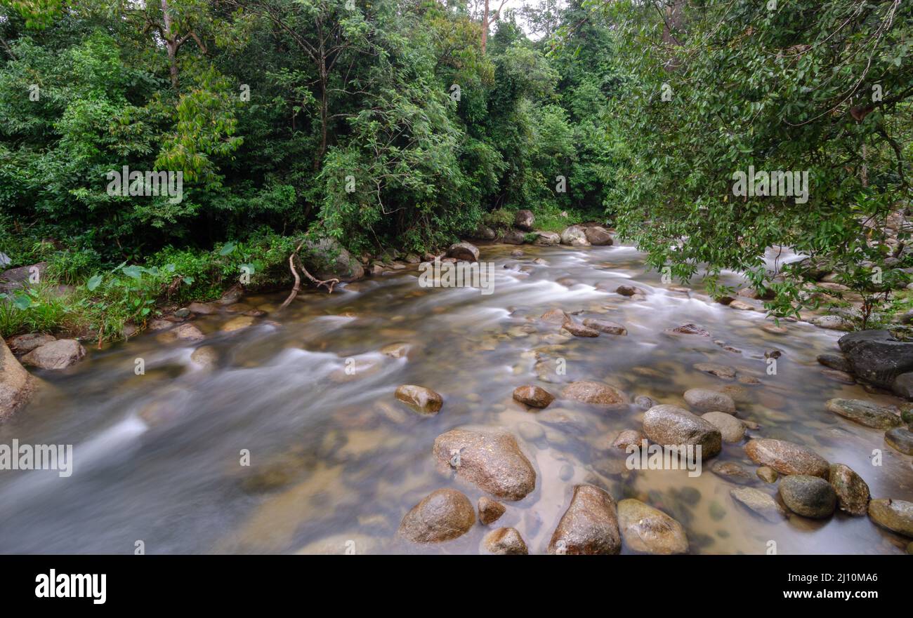 Slow motion of waterfall at Sungai Sedim, Kedah, Malaysia Stock Photo ...