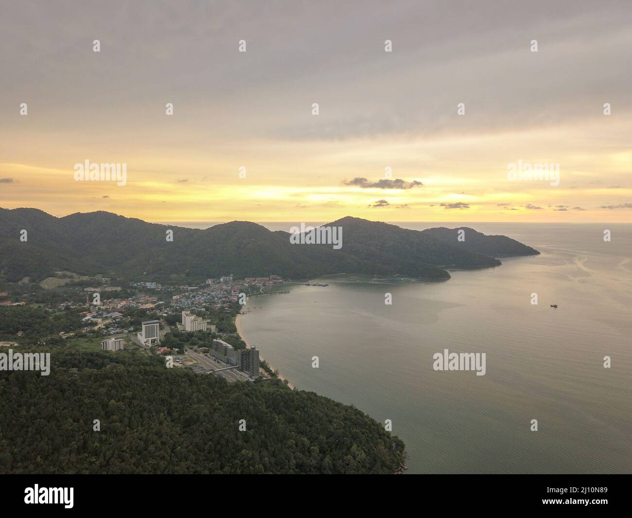 Sunset over Teluk Bahang town at Penang, Malaysia Stock Photo - Alamy