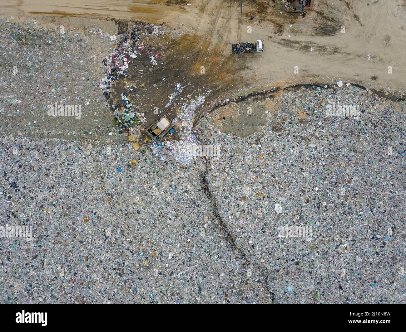 Aerial view landfill garbage dump site Stock Photo - Alamy