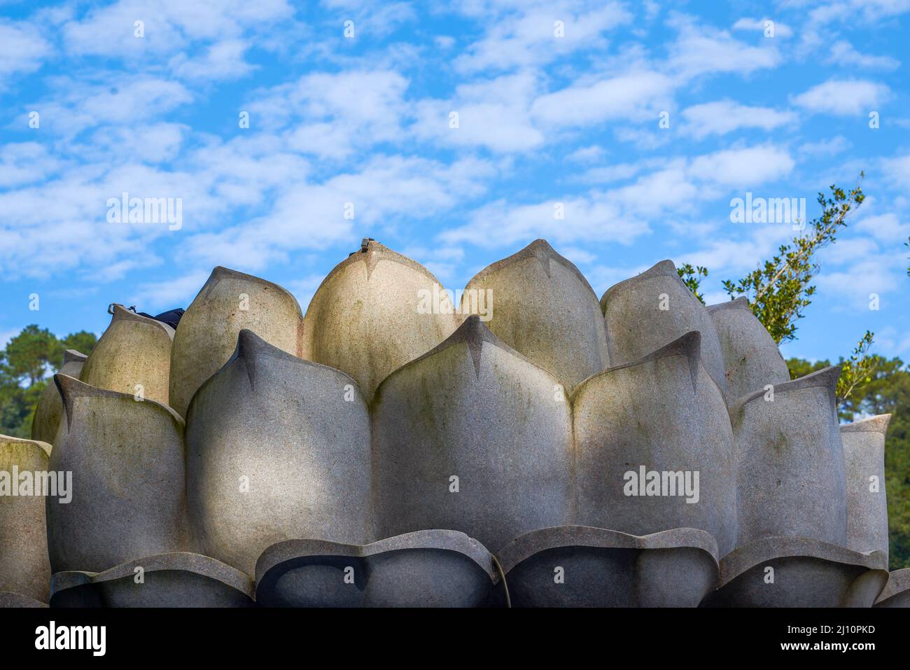 Stone statue of lotus seat used by Buddhist Guanyin Stock Photo - Alamy