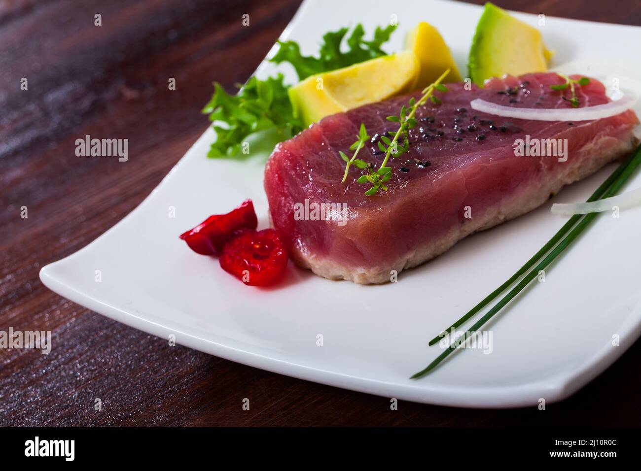 Delicious lightly fried tuna fillet Stock Photo - Alamy