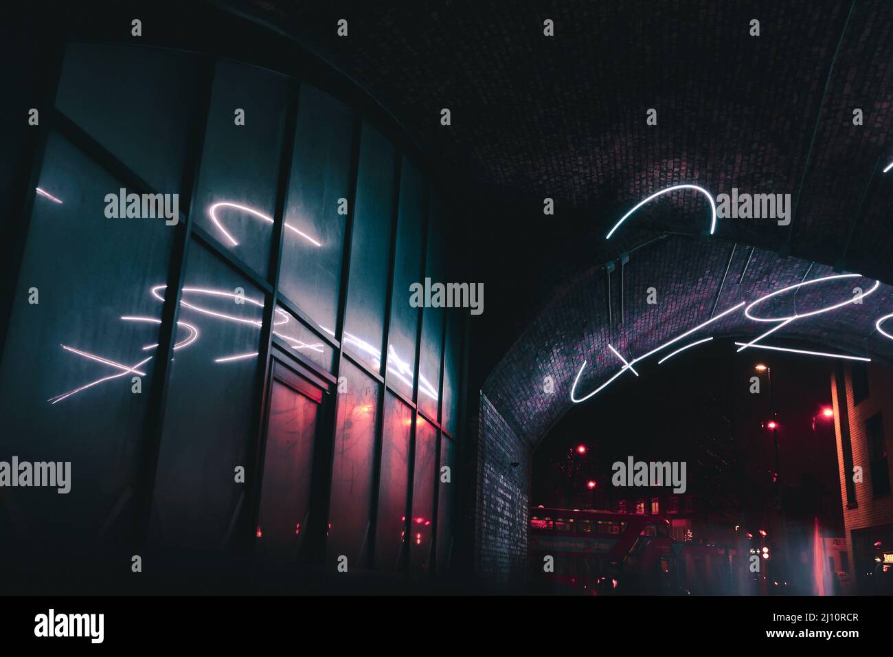 Closeup of white neon lights on the ceiling Stock Photo - Alamy