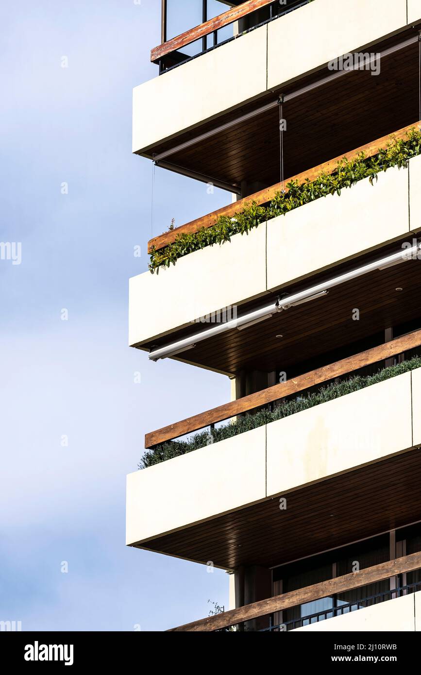 Modern residential buildings in Diagonal avenue in Barcelona, Catalonia ...