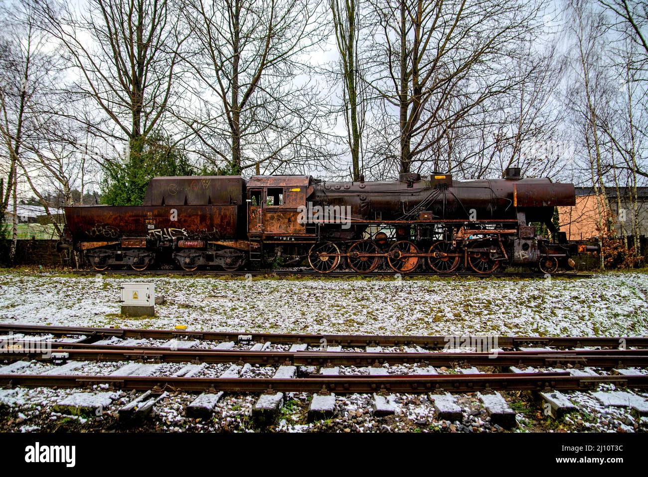 Old rusty locomotive at the station Stock Photo - Alamy