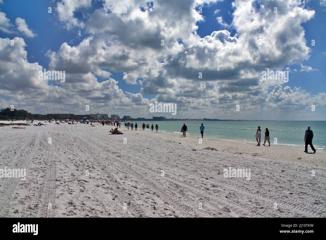 Beautiful shot of the Siesta Key Beach under the cloudy skies Stock ...